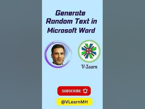 How to Generate Random Text in MS Word #random #vlearnmh #msword #short - YouTube