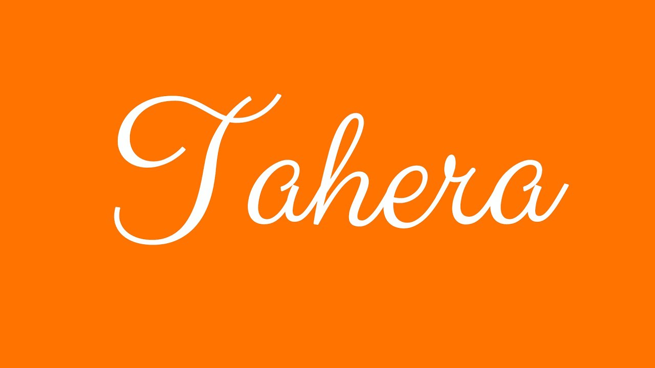 Learn how to Sign the Name Tahera Stylishly in Cursive Writing - YouTube