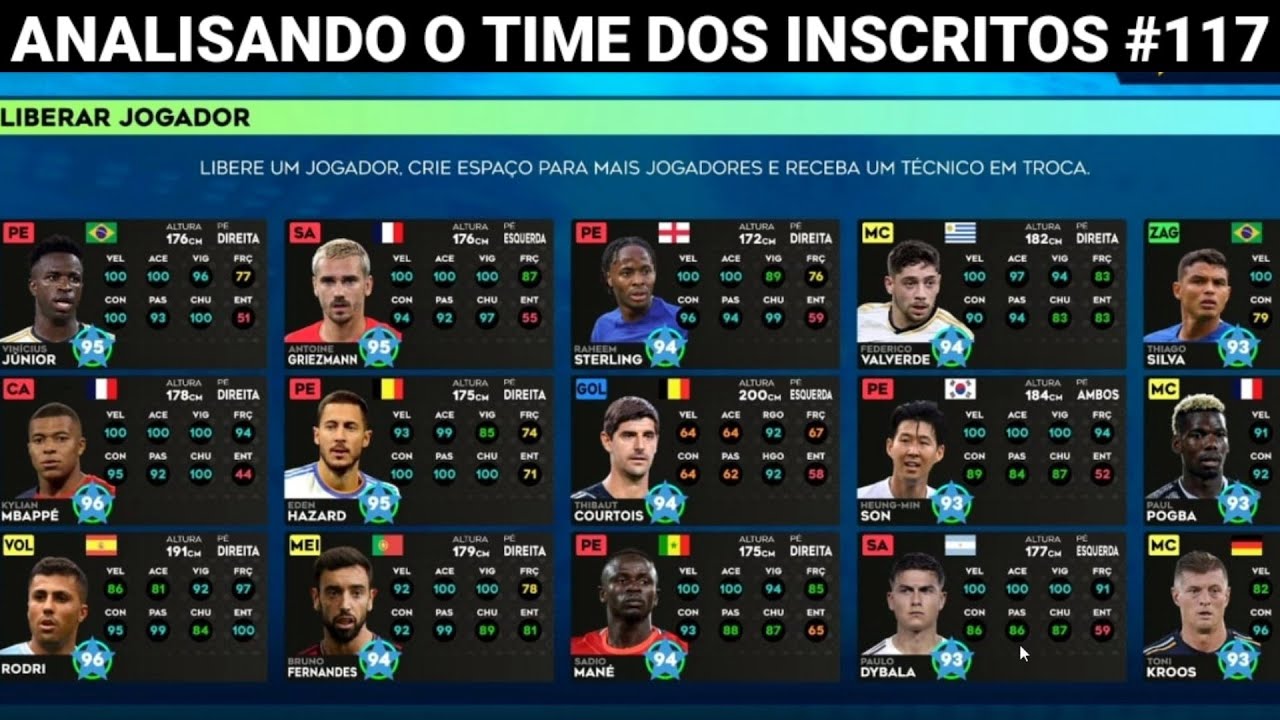 DLS 24 | Analisando o Time dos Inscritos #117 ( Ele tem o Hazard 95 ...