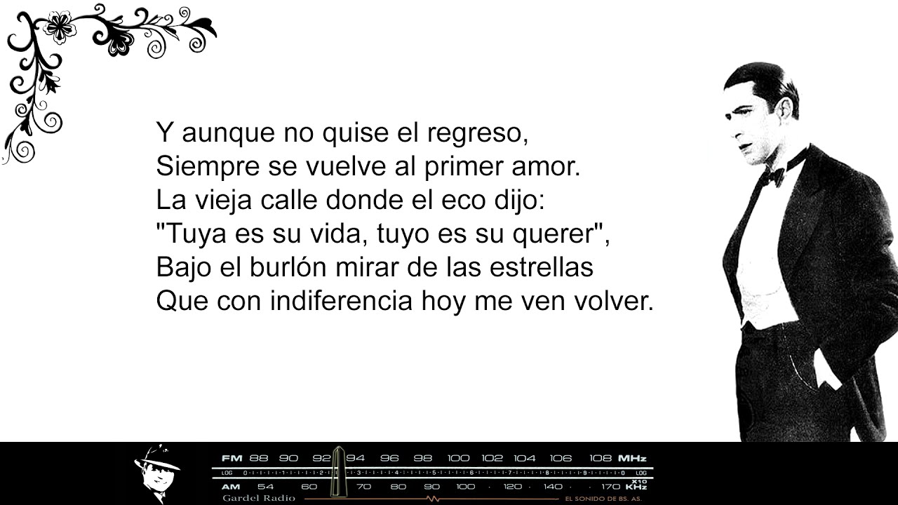 Volver - Carlos Gardel (Letra/Lyrics)Tango 1935 - Música: Gardel ...