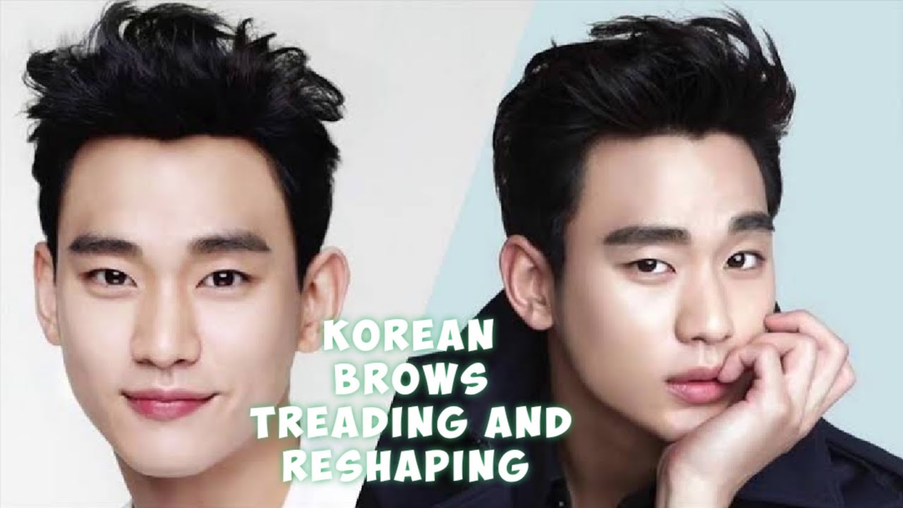 HOW TO ACHIEVE KOREAN BROWS | D. I. Y BROW TREADING AND RESHAPING - YouTube
