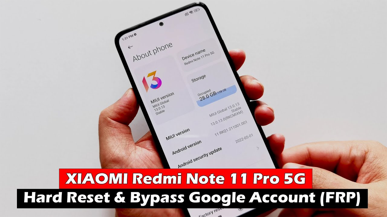 XIAOMI Redmi Note 11 Pro 5G | Hard Reset & Bypass Google Account (FRP ...