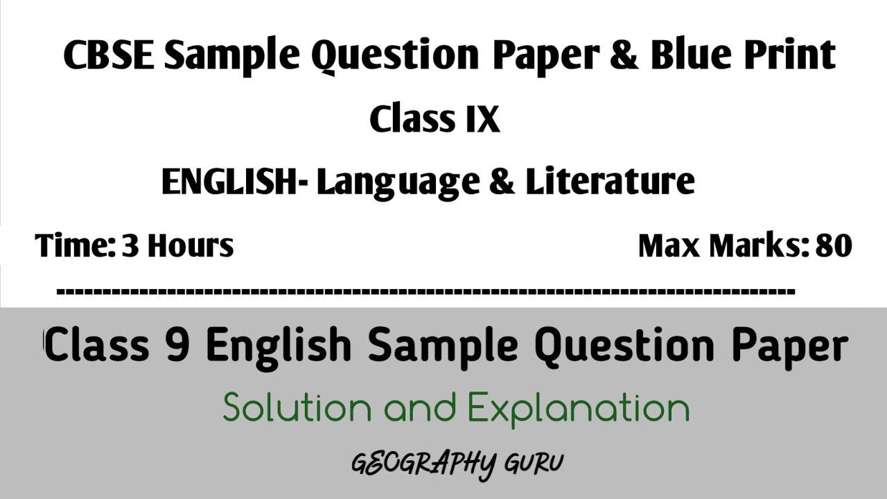 Class 9 English Sample Question Paper blueprint 9th English Most class-9-english-sample-question-paper-blueprint-9th-english-most