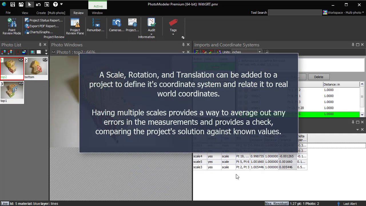 Defining a Coordinate System with Scale, Rotation, and Translation ...