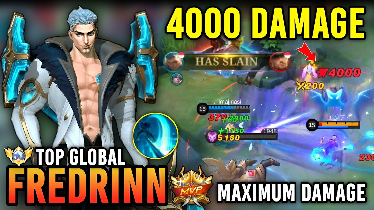MAXIMUM DAMAGE!! FREDRINN BEST BUILD AND EMBLEM 2023 | TOP GLOBAL ...
