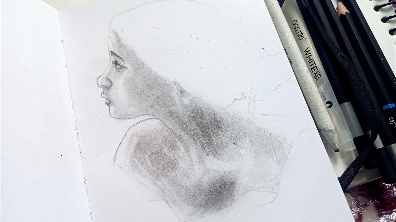 Pencil Shading Tutorial : Drawing Soft Skin and Eyes of a Girl - YouTube