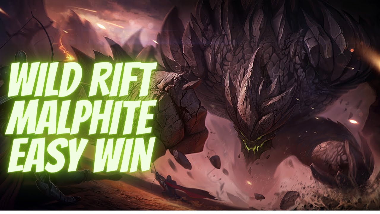 WİLD RİFT: MALPHİTE GAMEPLAY EASY WİN - YouTube