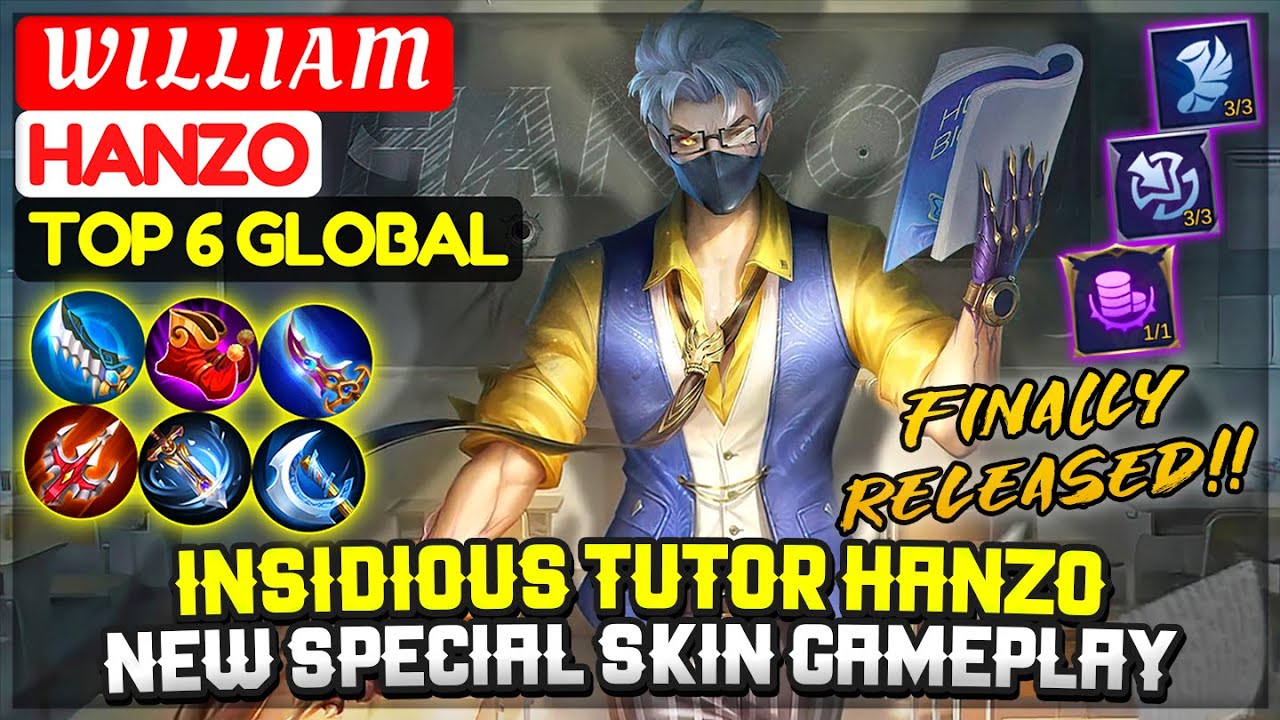 Insidious Tutor Hanzo, New Special Skin Gameplay [ Top 6 Global Hanzo ...