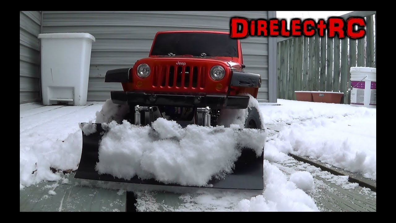 RC Snow Plow RC4WD plow on custom Axial SCX10 - DirelectRC - YouTube