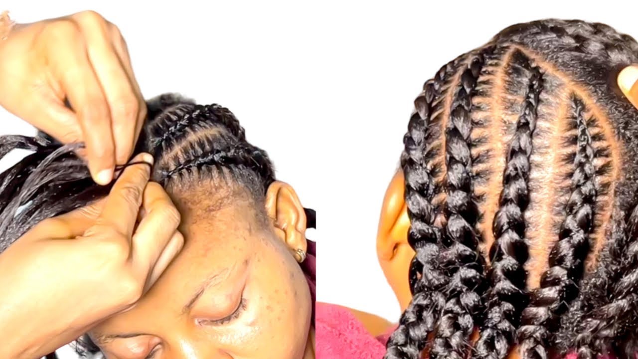 😱STITCH BRAID MADE EASY| HOW TO STITCH BRAID| FEEDIN CORNROW | BEGINNER ...