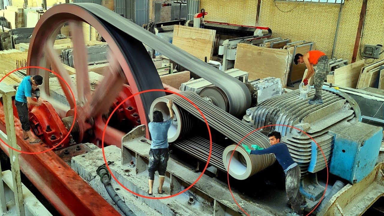 Amazing factory | How to make slab stone with the most powerful ...