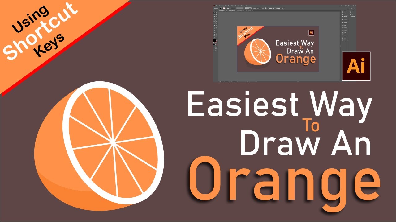 How to draw an orange using Adobe Illustrator | Easiest way | By ...