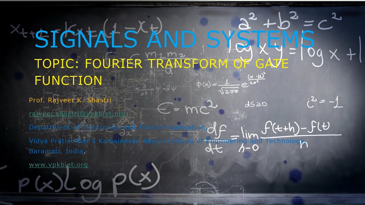 Fourier Transform of Gate function - YouTube