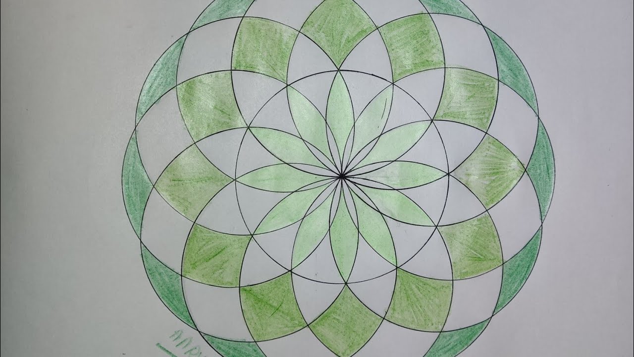 How to draw geometry art with pencils colour ...