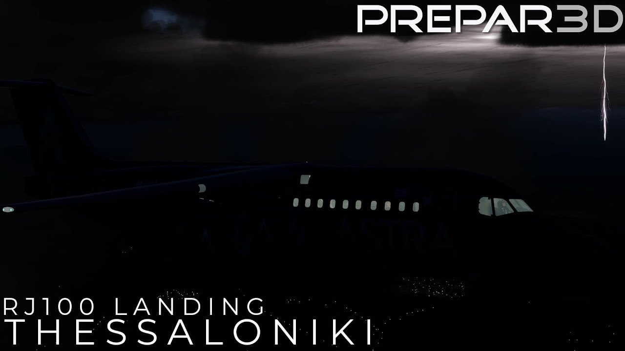 [4K] P3D v4.5 - BAe RJ100 Landing @ FSDG Thessaloniki (LGTS) - YouTube