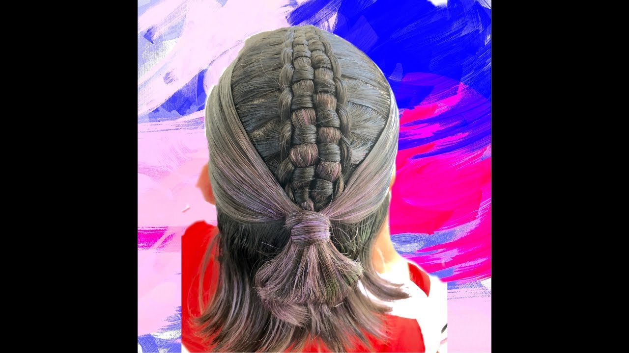 TRENZA PARA CABELLO CORTO / Pasacinta doble o trenza doble/Double Braid ...