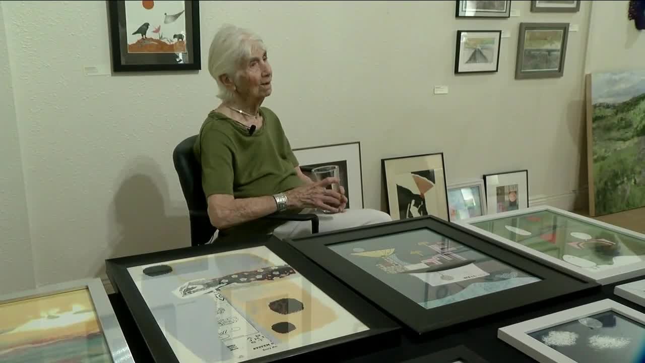 97-year-old artist Gerda Rovetch helps Boulder art gallery thrive - YouTube
