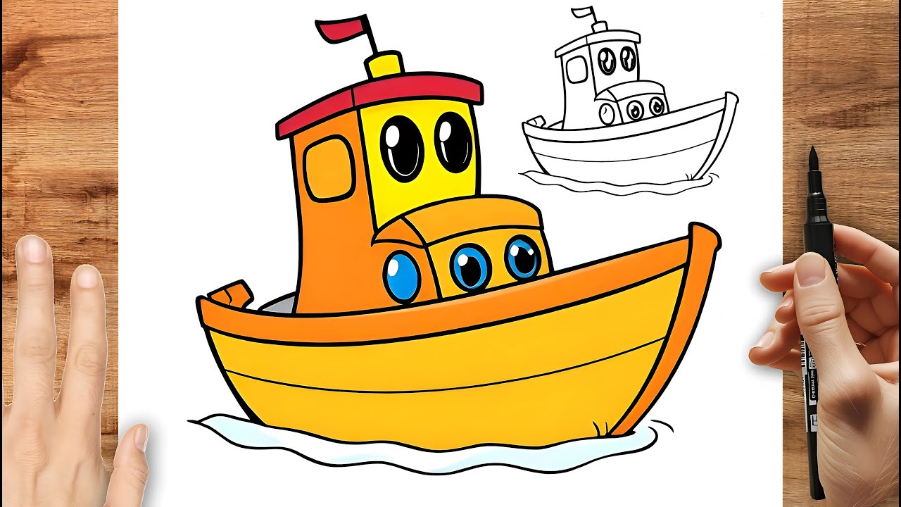 WIE MAN EIN BOOT ZEICHNET - YouTube