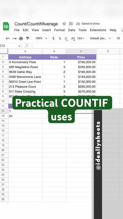 A practical way to use the COUNTIF function in your spreadsheets! #tutorial #spreadsheets - YouTube