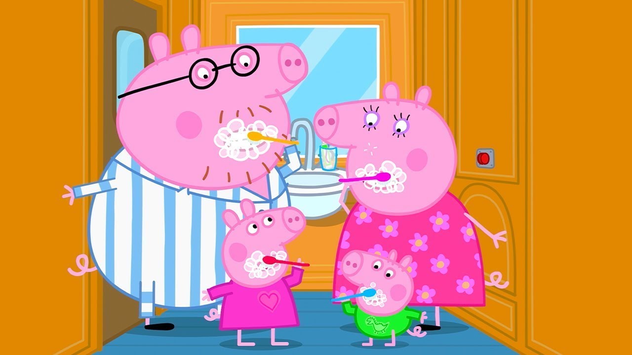 Brushing Teeth On The Night Train 🚂 | Peppa Pig Tales Full Episodes ...