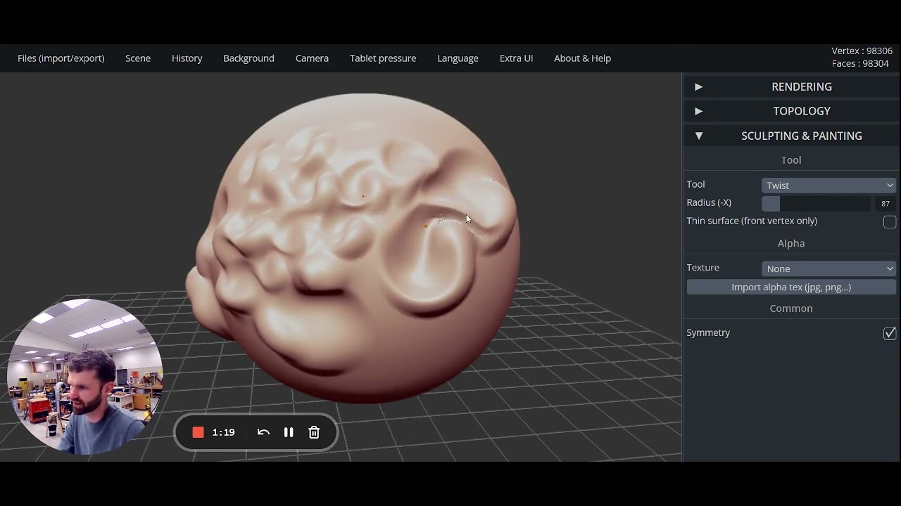 Curly hair texture in SculptGL - YouTube