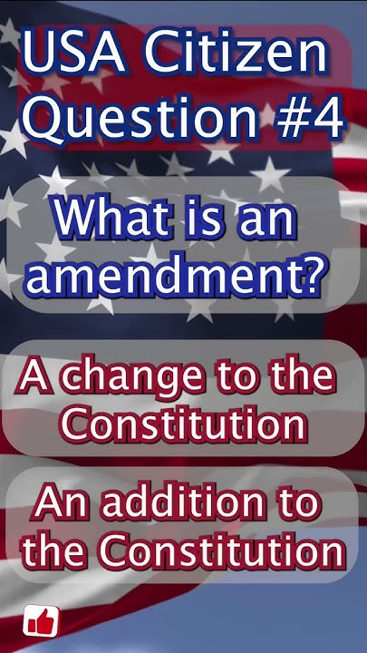 What is an amendment? - USA Citizen Questions #citizen #citizenship # ...