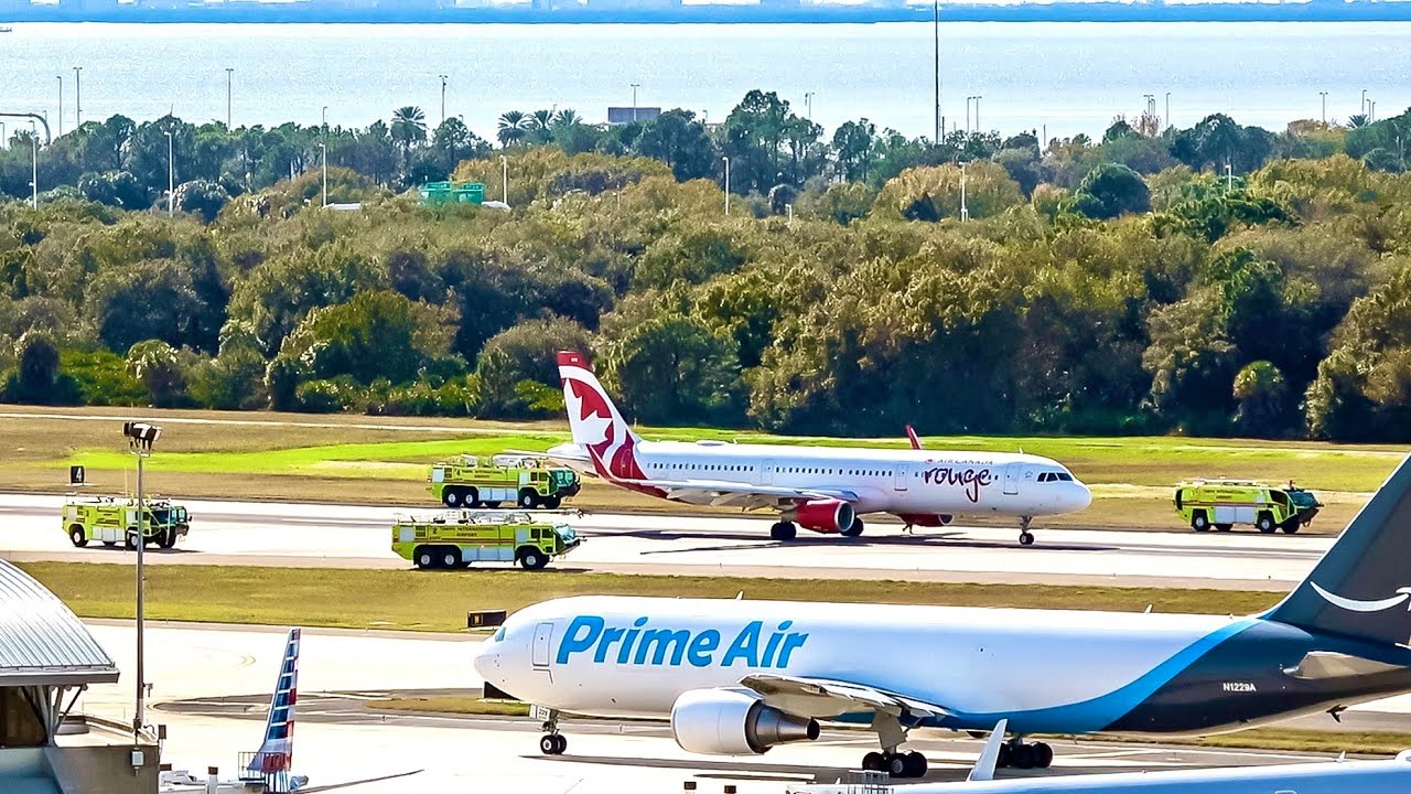 Emergency Landing Roll the Trucks Air Canada TPA - YouTube