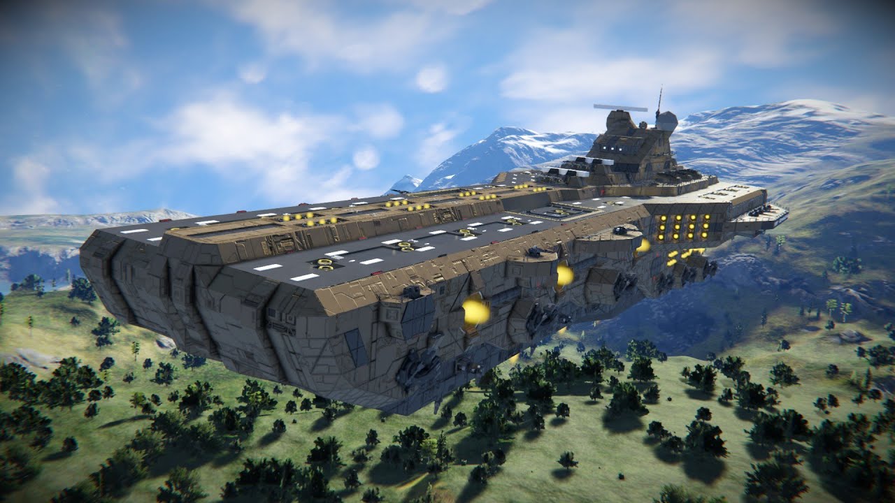 SDF Advocate Class Battlecarrier - Space Engineers Ship Review - YouTube