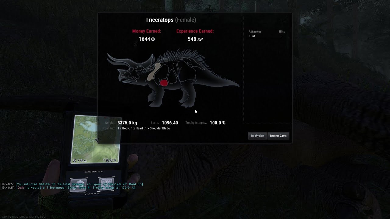 002 - The Hunter: Primal - Triceratops Instant Kill with Composite Bow ...