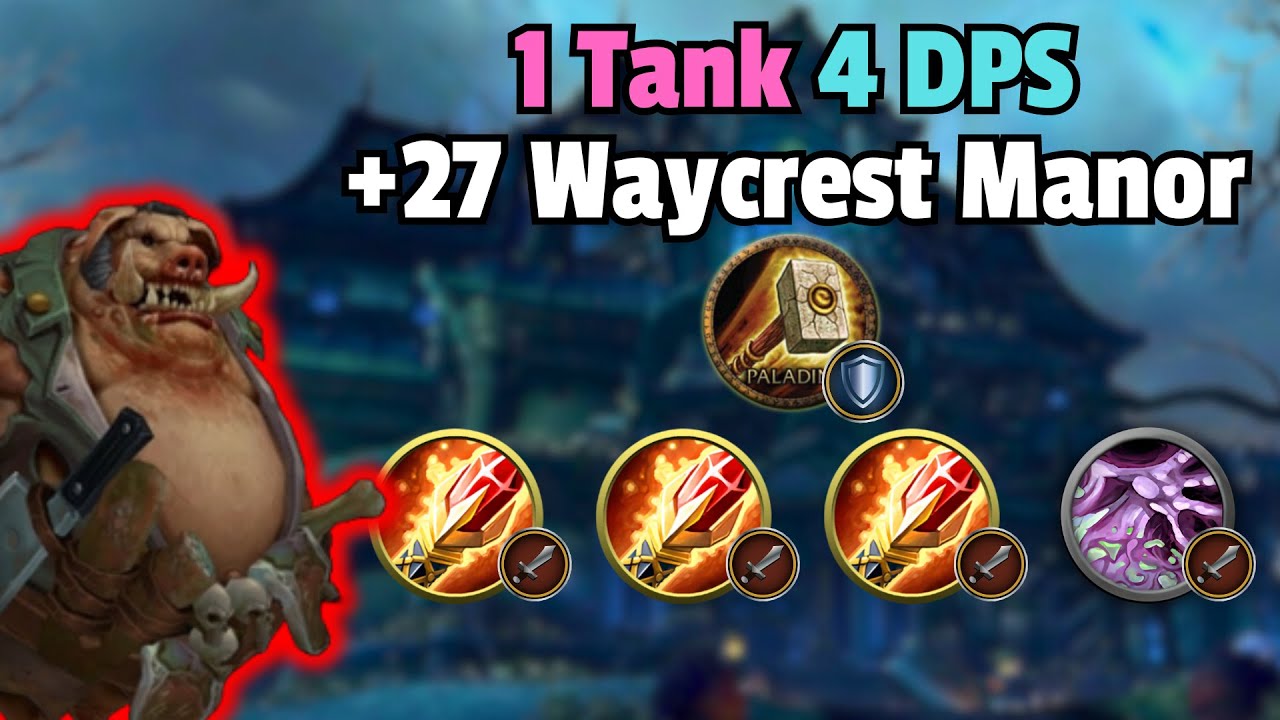 1 Tank 4 DPS VS +27 Waycrest Manor - Zmok Protection Paladin PoV - YouTube