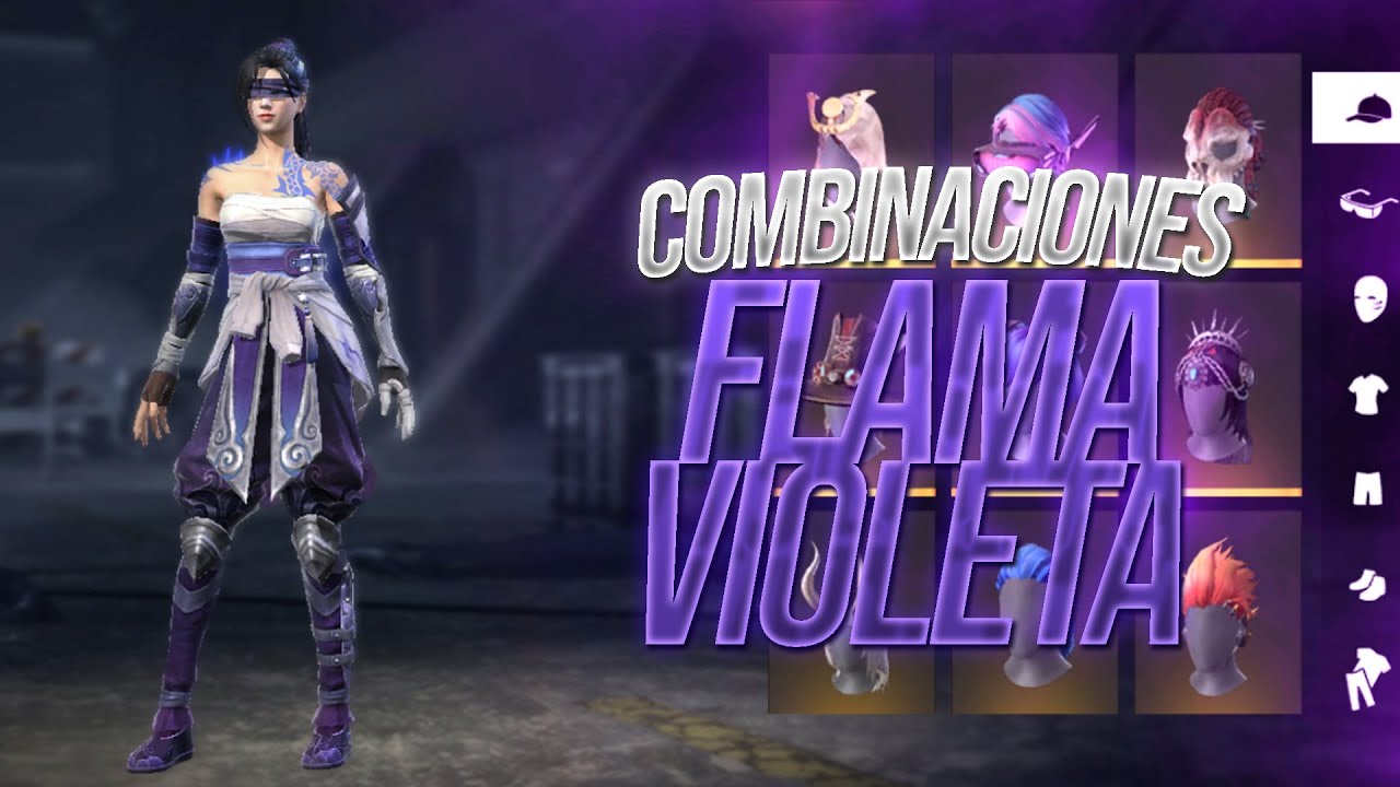 LAS MEJORES COMBINACIONES con EL SET FLAMA VIOLETA PARTE 2 - FREE FIRE ...