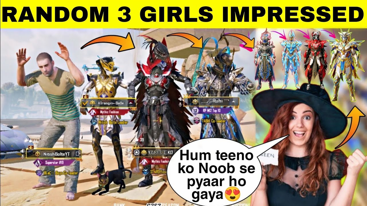 Random 3 Girls IMPRESSED By Cute Noob 🤩 I Am Noob Prank / 50RP MAX ...