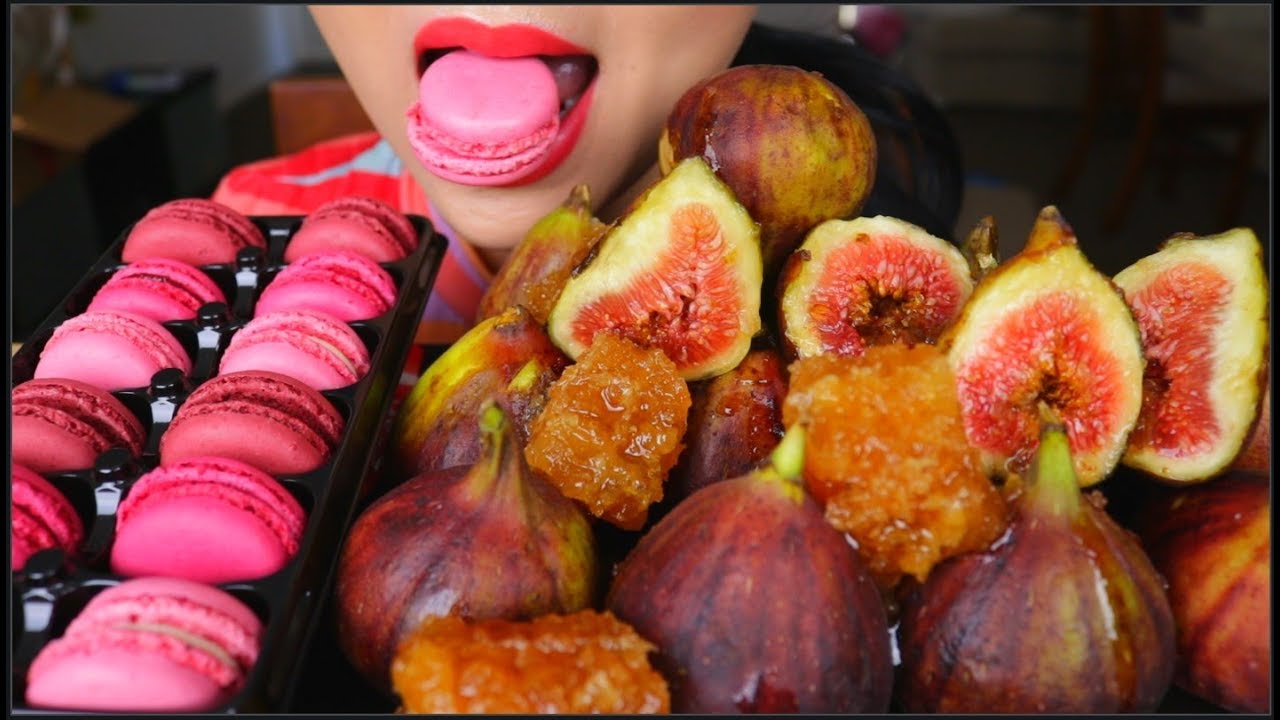 ASMR MACARONS | JUICY FIGS | EATING SOUNDS | NO TALKING - YouTube