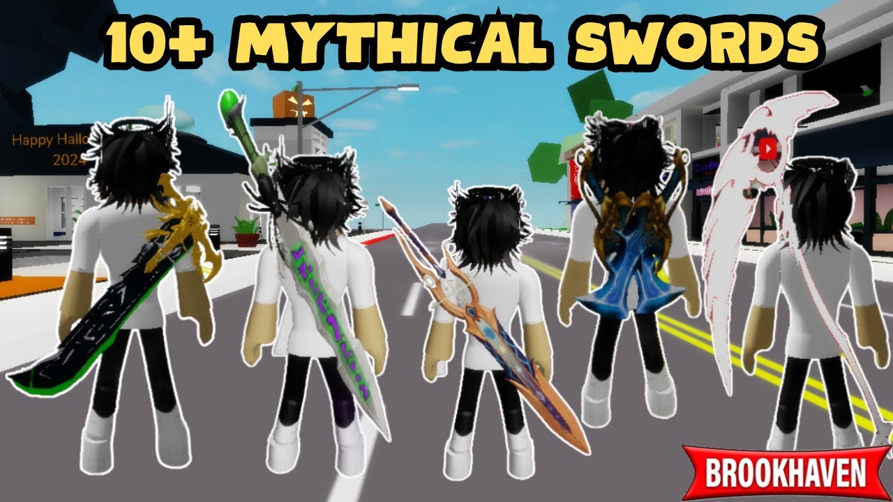 10 MYTHIC SWORD In Brookhaven W/ID & Accessories Name - Roblox - YouTube