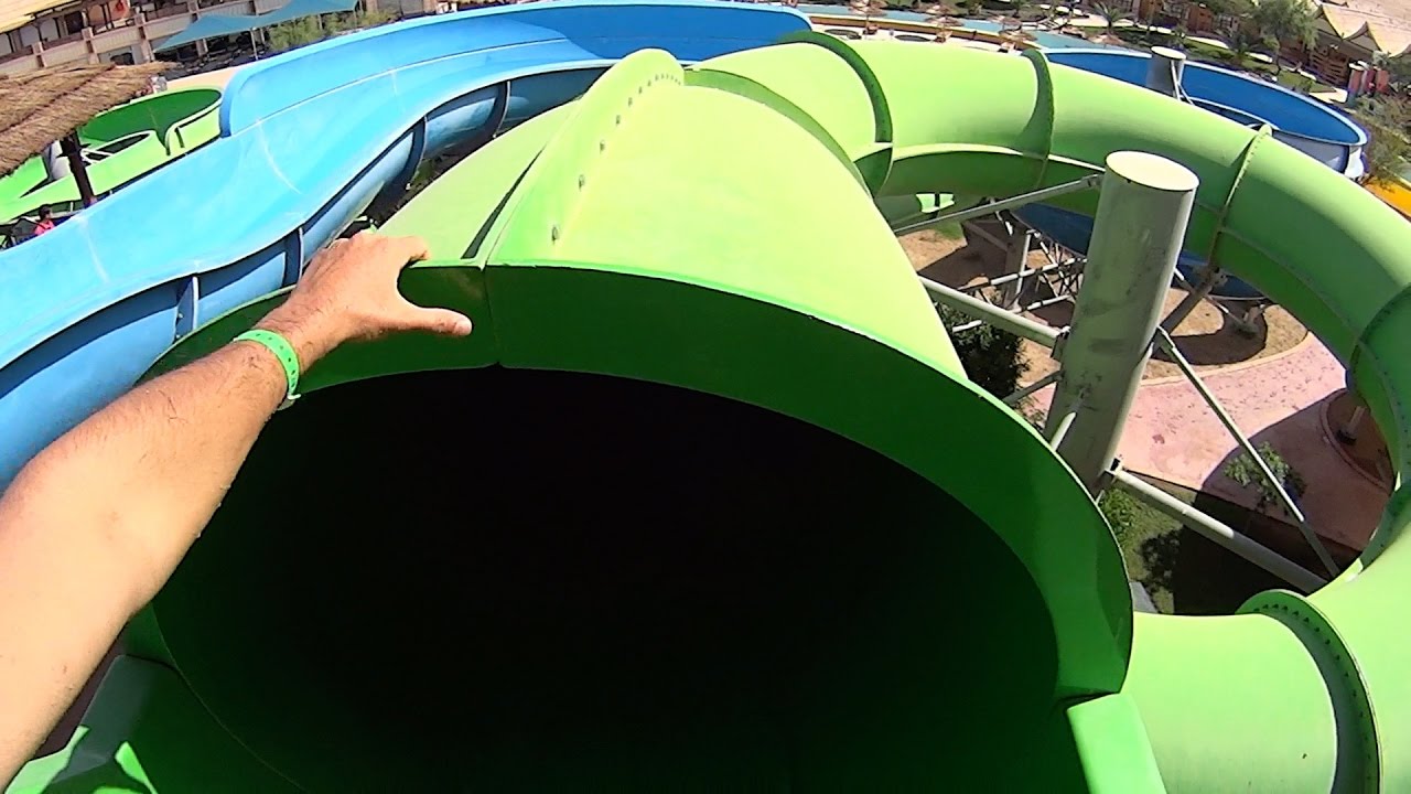 Green Hole Water Slide at Jungle Aqua Park - YouTube