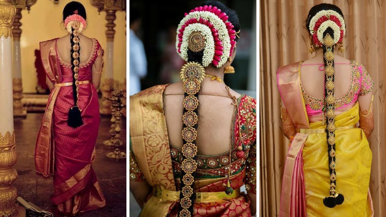 Traditional Gold Jada | South Indian Golden Jada | Wedding Hairstyles ...