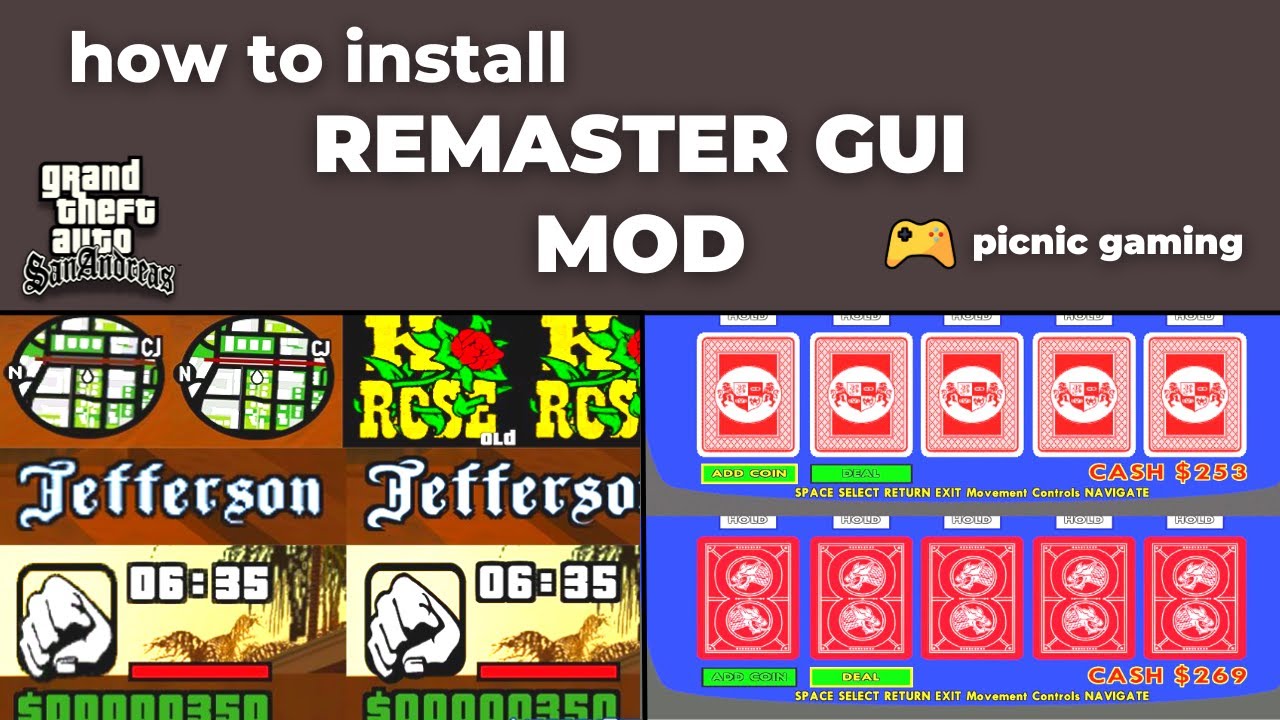 How to install Remaster GUI Mod for GTA SA | Remastred HUD Mod for GTA ...
