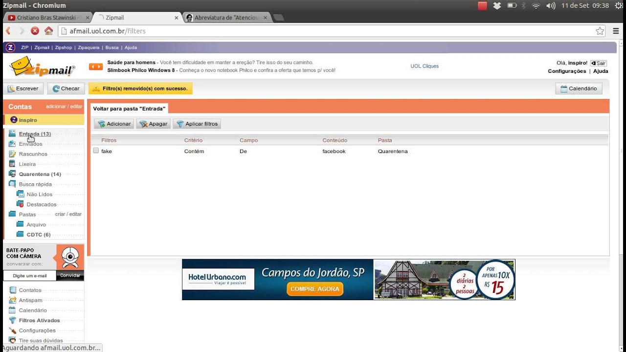 Filtros de E-mail no Zipmail - YouTube