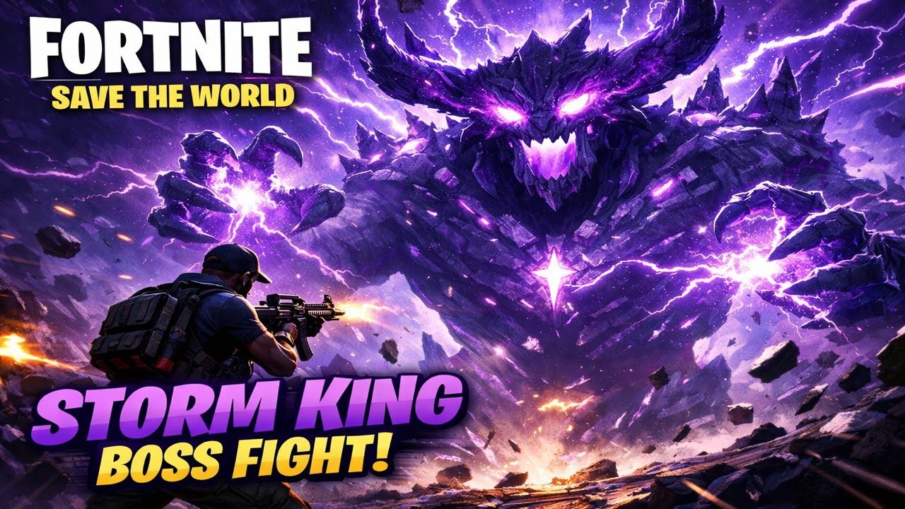 Fortnite: Save The World Storm King Fight - YouTube