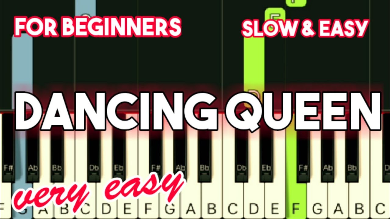 ABBA - DANCING QUEEN | SLOW & EASY PIANO TUTORIAL - YouTube