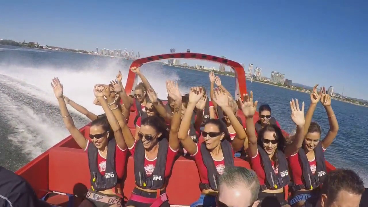 Miss Hawaiian Tropic Models Enjoy A Jet Boat Extreme Thrill Ride - YouTube