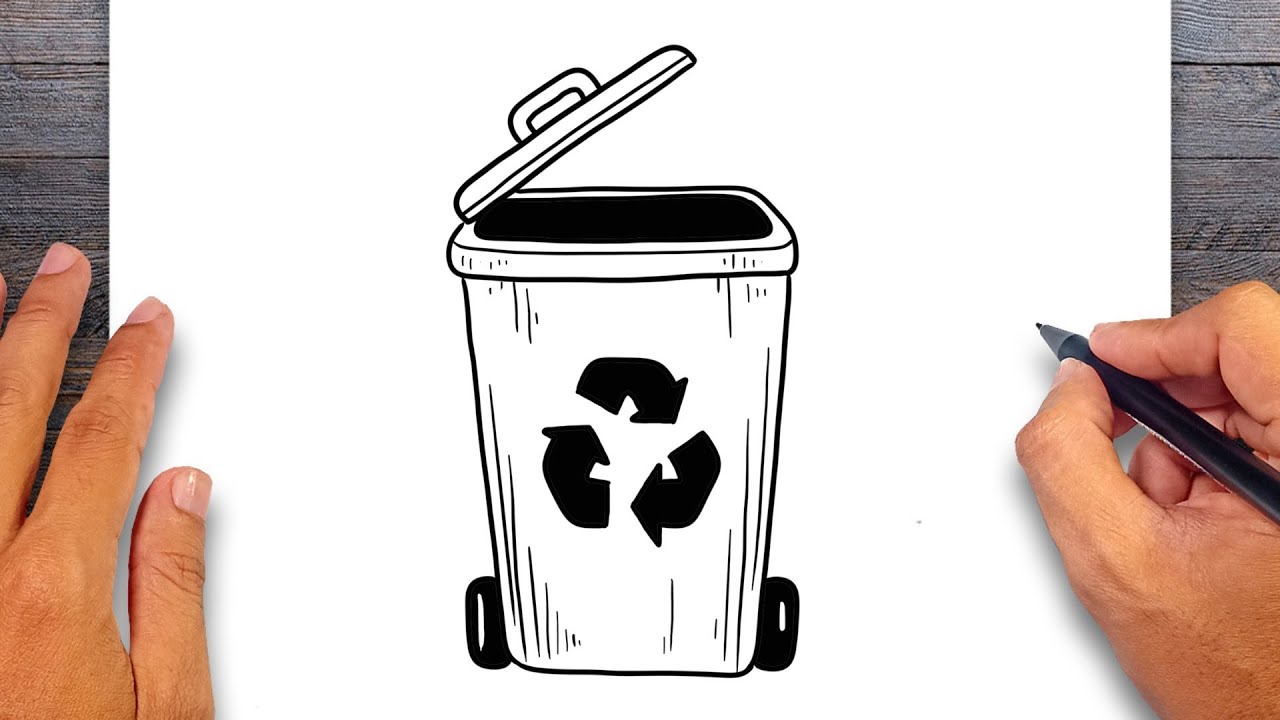 How to draw Trash Can - YouTube
