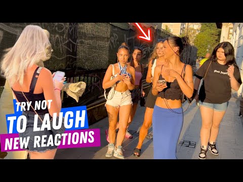 Beautiful Girls 😂💃😂  in Bucharest, Romania 🇷🇴  Funny Reactions Human Statue Prank