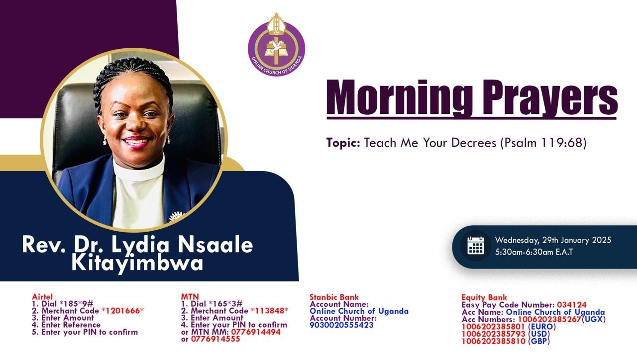 Morning Prayers 29 1 2025 Rev Dr Lydia Nsaale Kitayimbwa Teach Me morning-prayers-29-1-2025-rev-dr-lydia-nsaale-kitayimbwa-teach-me