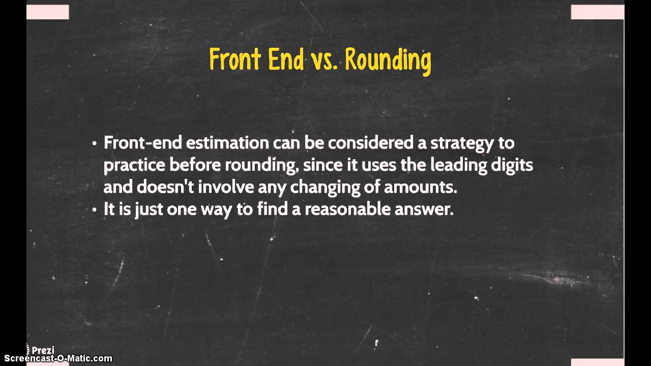 Front- End Estimation - YouTube