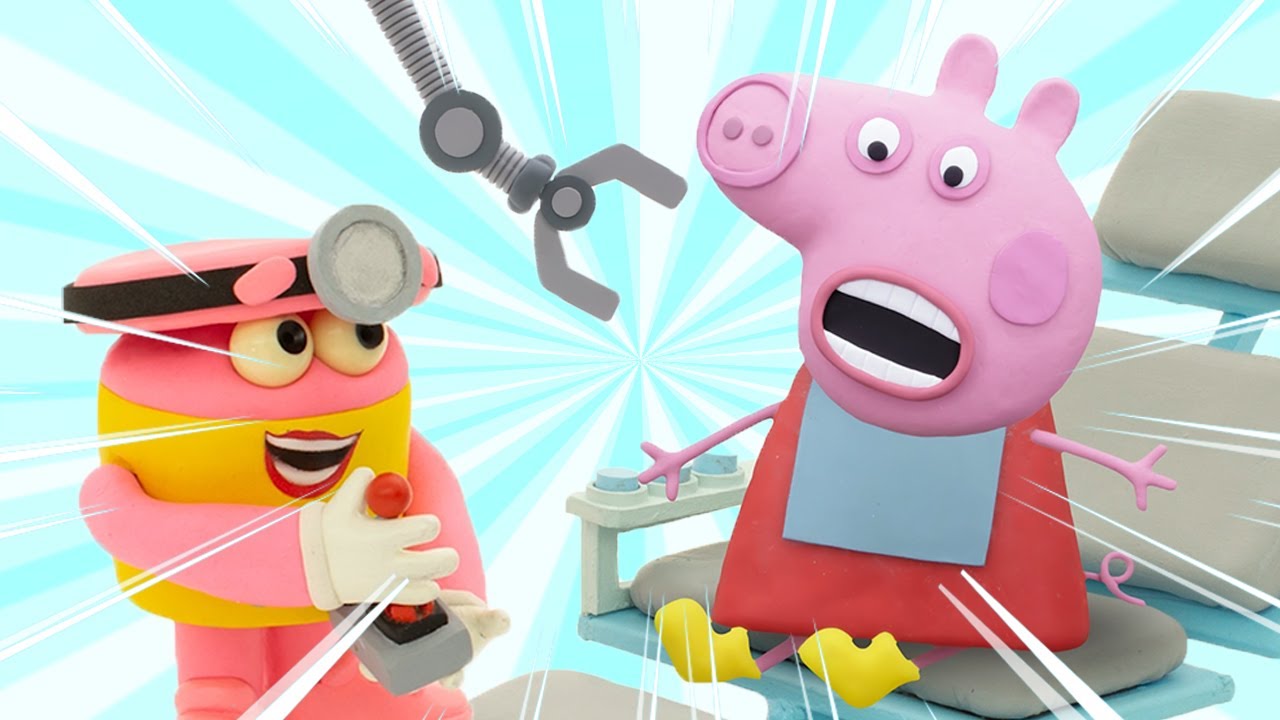 Peppa Pig Visits the Dentist 🦷 Funny Cartoons for Kids | The Play-Doh ...