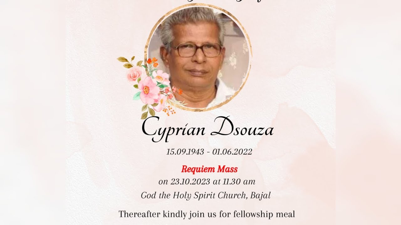 Remembering Cyprian Dsouza: A Beautiful Requiem Mass Tribute - YouTube