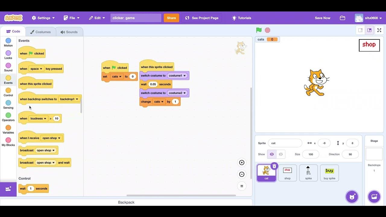 How To Make A Clicker Game And Shop In Scratch Tutorial Youtube