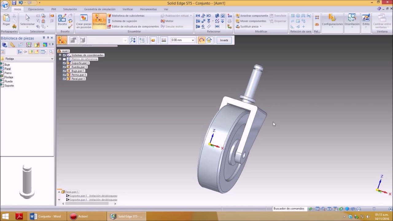 HACER CONJUNTO , EXPLOSIONADO y VÍDEO DE UN CONJUNTO Y PODER GUARDARLO en Solid Edge ST5 - YouTube
