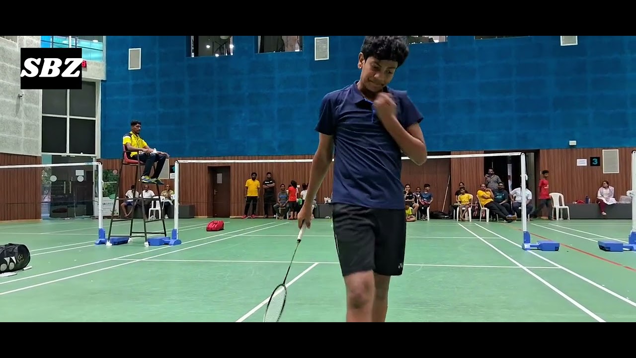 Under13 boys badminton match singles quarter final match at S3 sports ...
